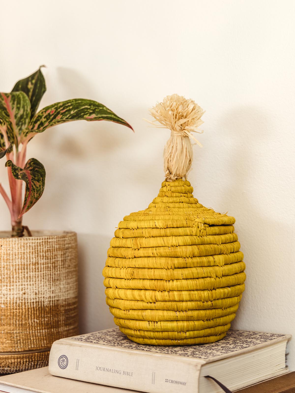 Decorative Woven Basket in Mustard | Joffa – Joffa Marketplace
