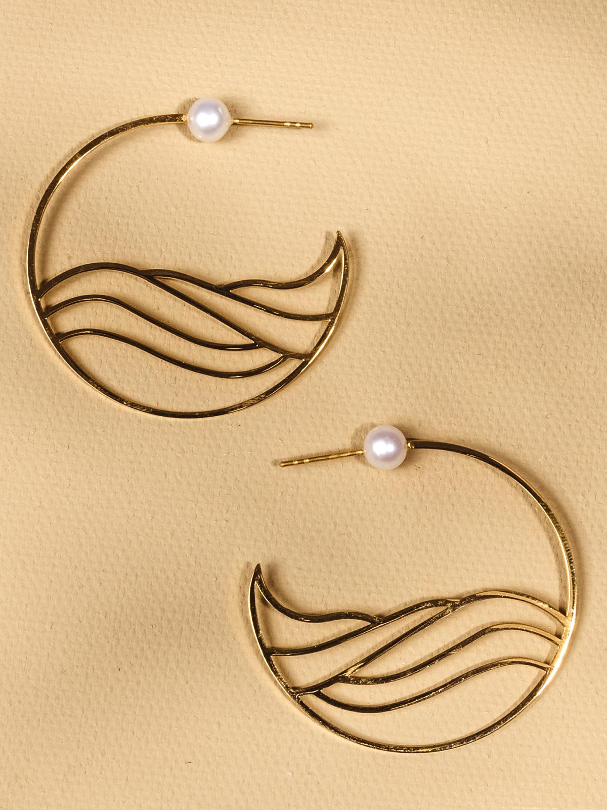 Walk on Water Gold and Pearl Hoop Earrings | Joffa – Joffa Marketplace